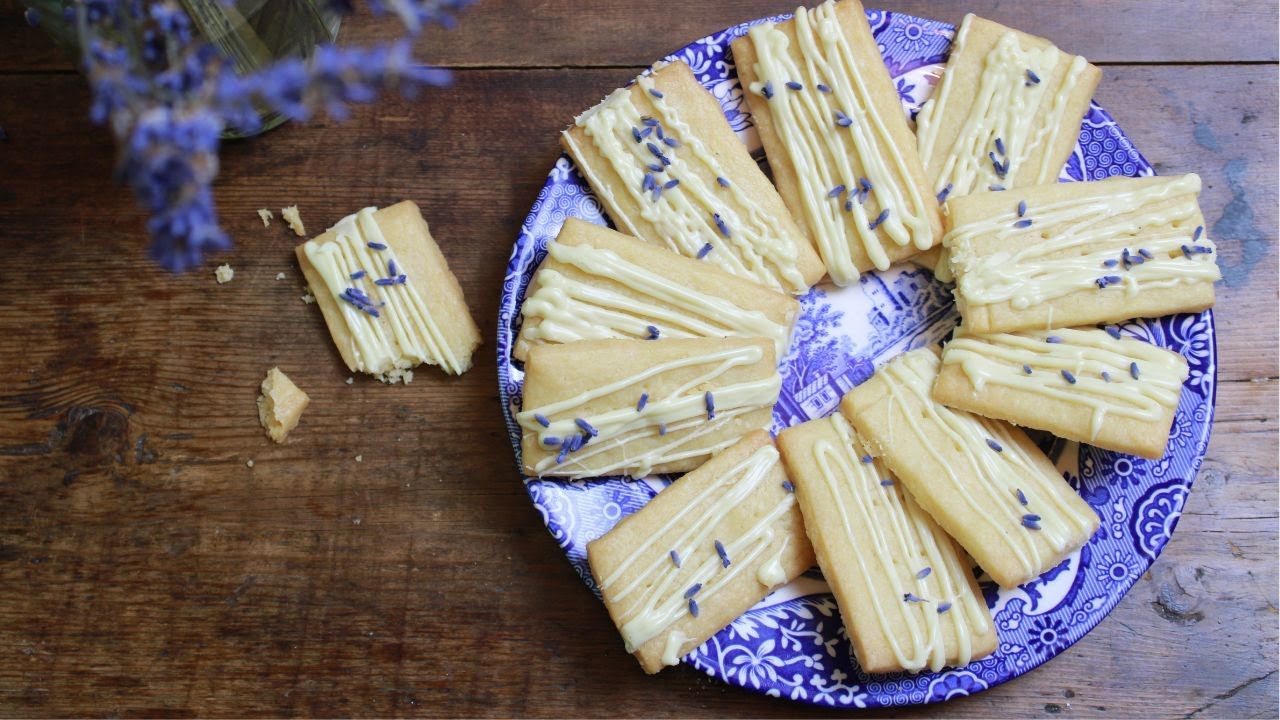 Lavender and white chocolate butter biscuits recipe - YouTube