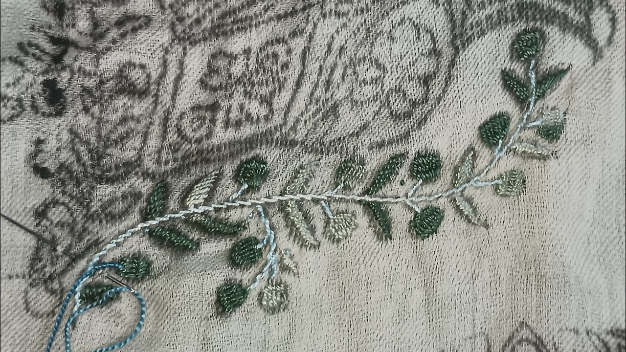 Sozni work ||simple embroidery designs || sozni stitch work ||pashmina ...