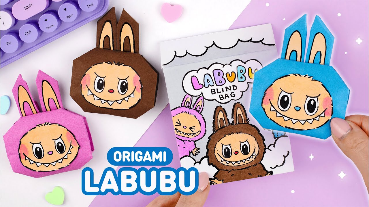Оригами Лабубу из бумаги | Сквиш из бумаги | Origami Paper Labubu - YouTube