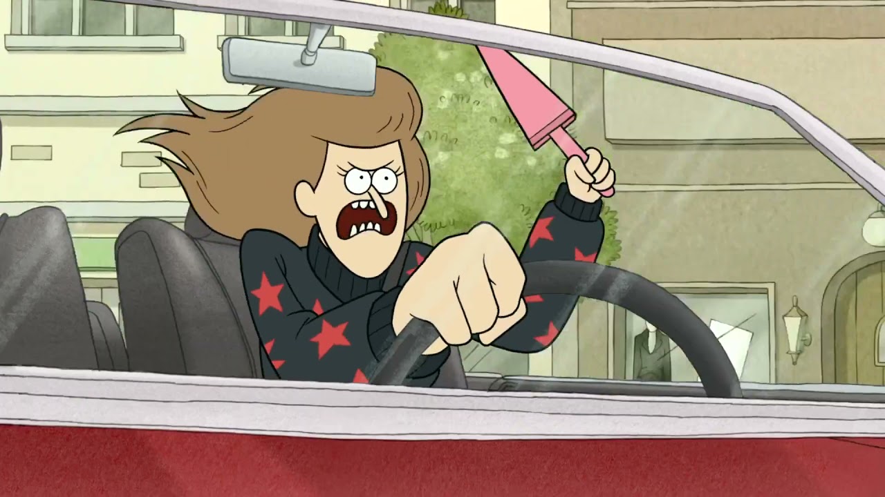 Mad Karen Chases Mordecai And Rigby - YouTube