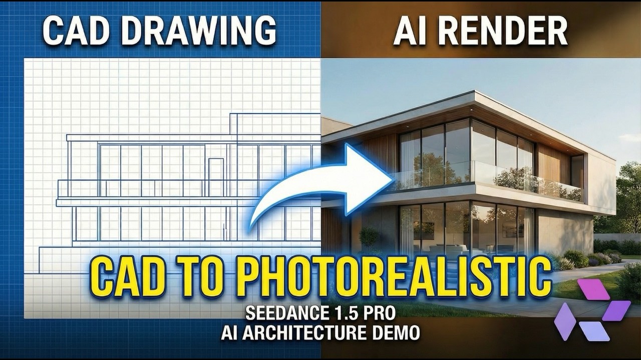 CAD to Photorealistic Render | Seedance 1.5 Pro AI Architecture Demo ...