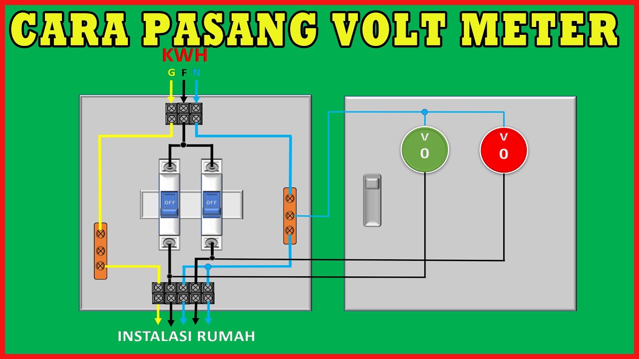 CARA MEMASANG BOX MCB DAN VOLT METER DIGITAL - YouTube