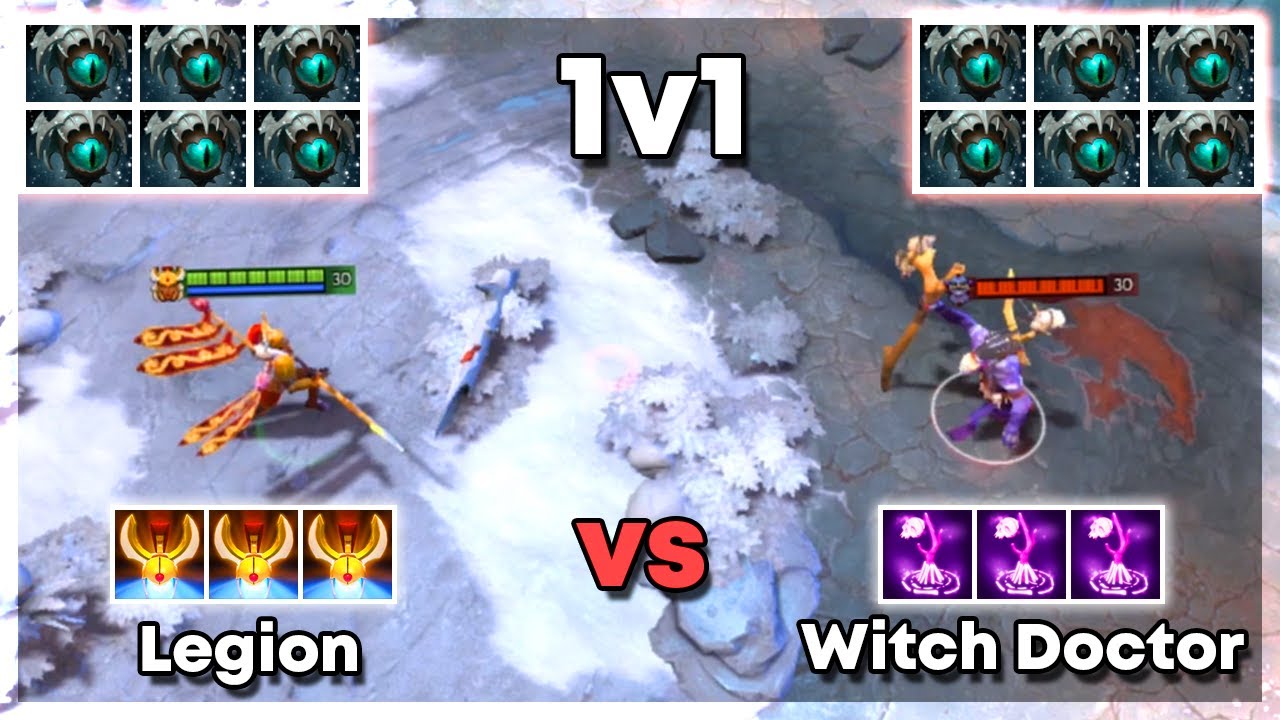 Level 30 Legion Commander vs Level 30 Witch Doctor with 6x Skadi - YouTube