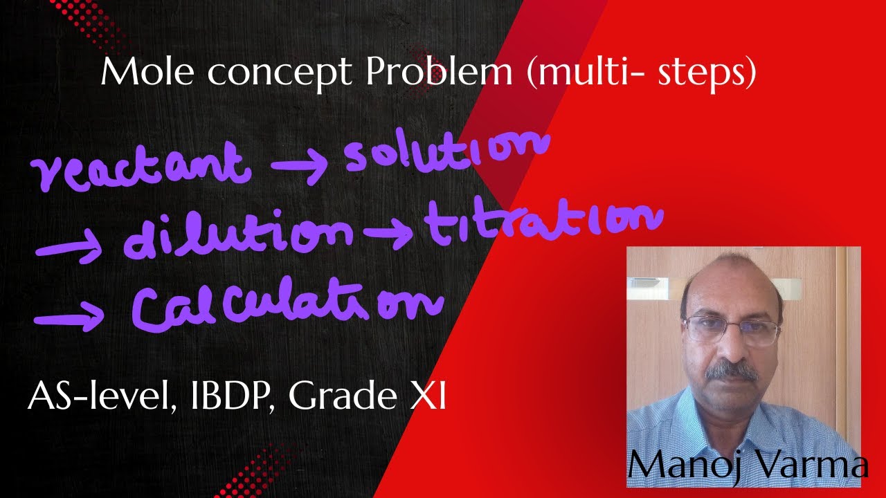 Mole concept problem (mutiple steps, dilution,titration ) - YouTube