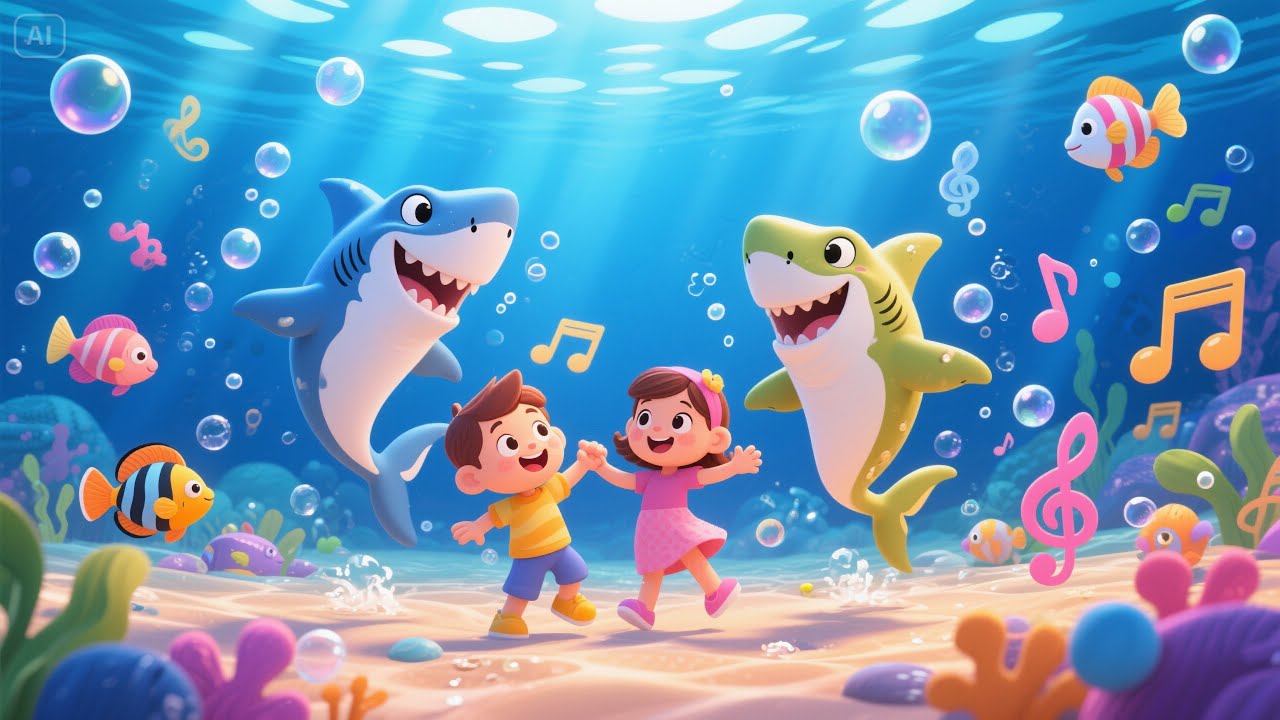 Baby Shark Swam Past Bubble Town | Underwater Adventure Song for Kids ...