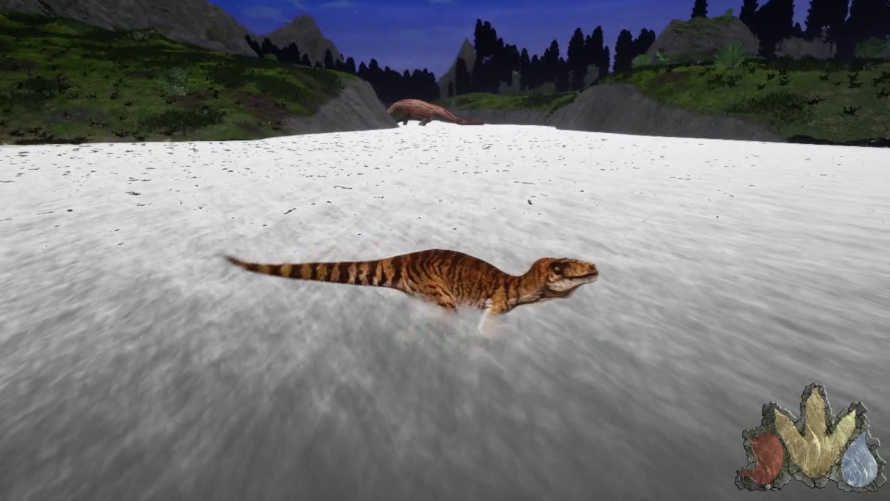 The Isle Utahraptor swimming - YouTube