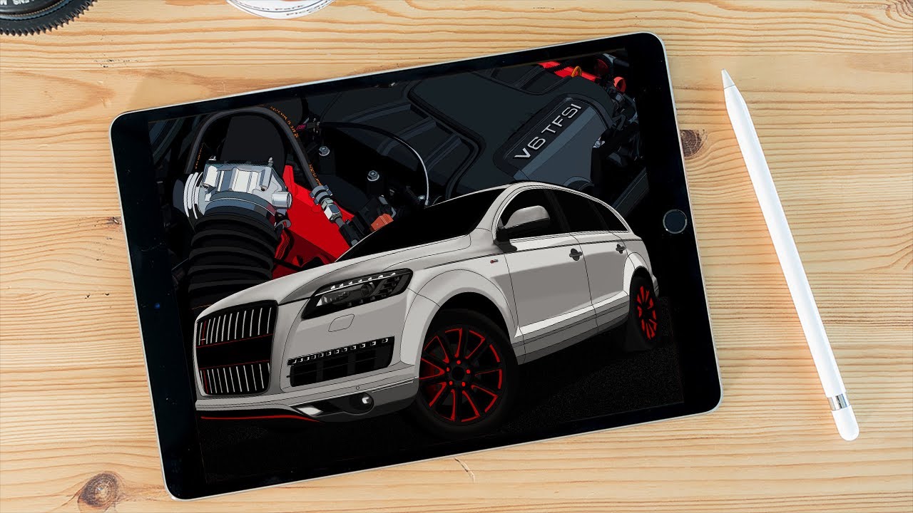 Drawing Audi Q7 in Procreate / How to Draw - YouTube