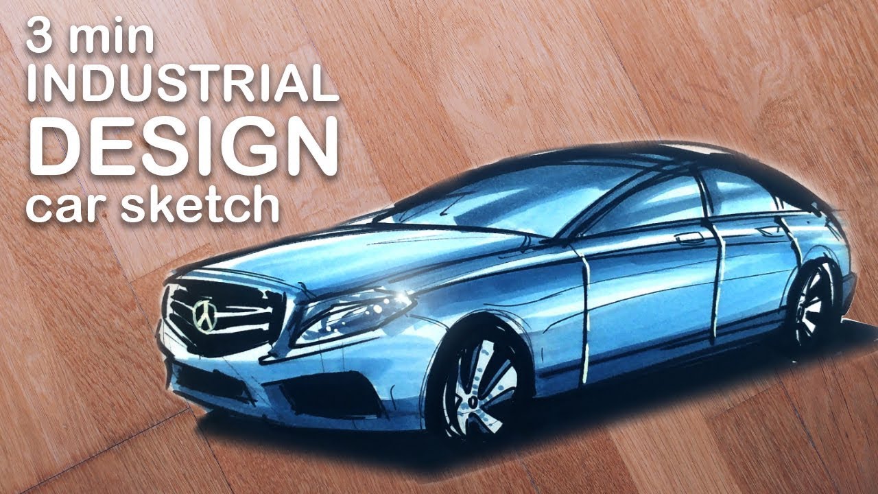 3 minute Industrial Design car sketch - YouTube