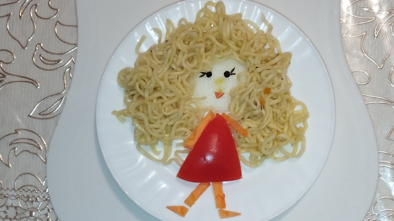 Make a girl image from pasta and pamidor. - YouTube