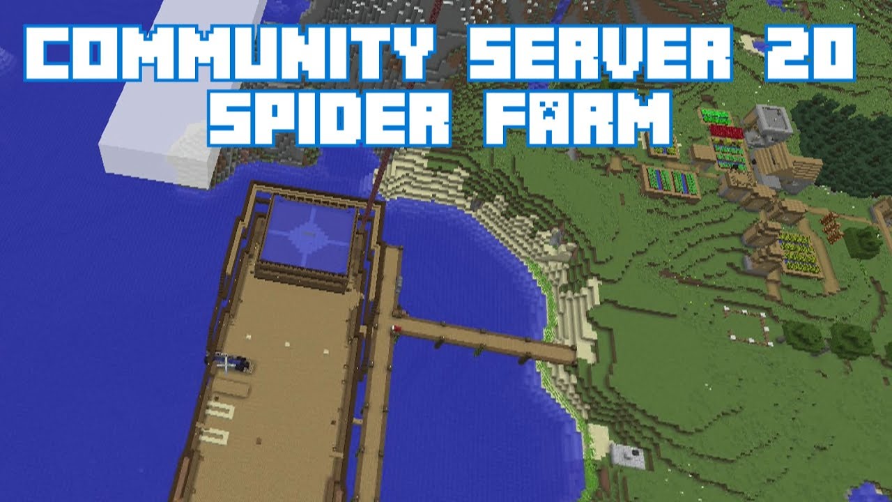 Minecraft Community Server 20: Spider Farm w/NO SPAWNER! - YouTube