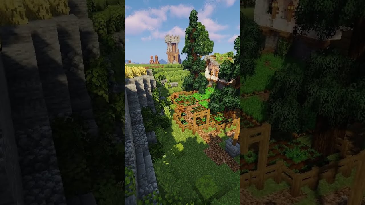 How to build a WALL and a tiny WELL in Minecraft | GAP FILLERS #Short # ...