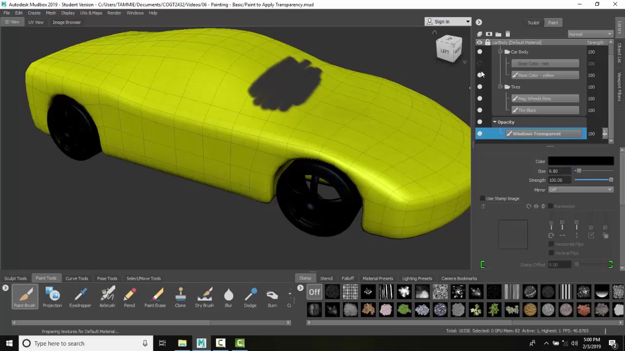 Mudbox 06 21 Paint to Apply Transparency - YouTube