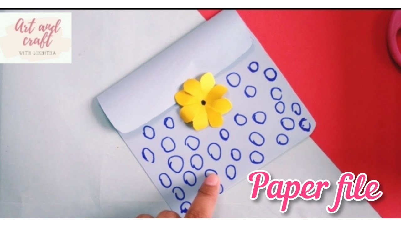 How to make a paper file|mini paper file|art and craft with Likhitha ...
