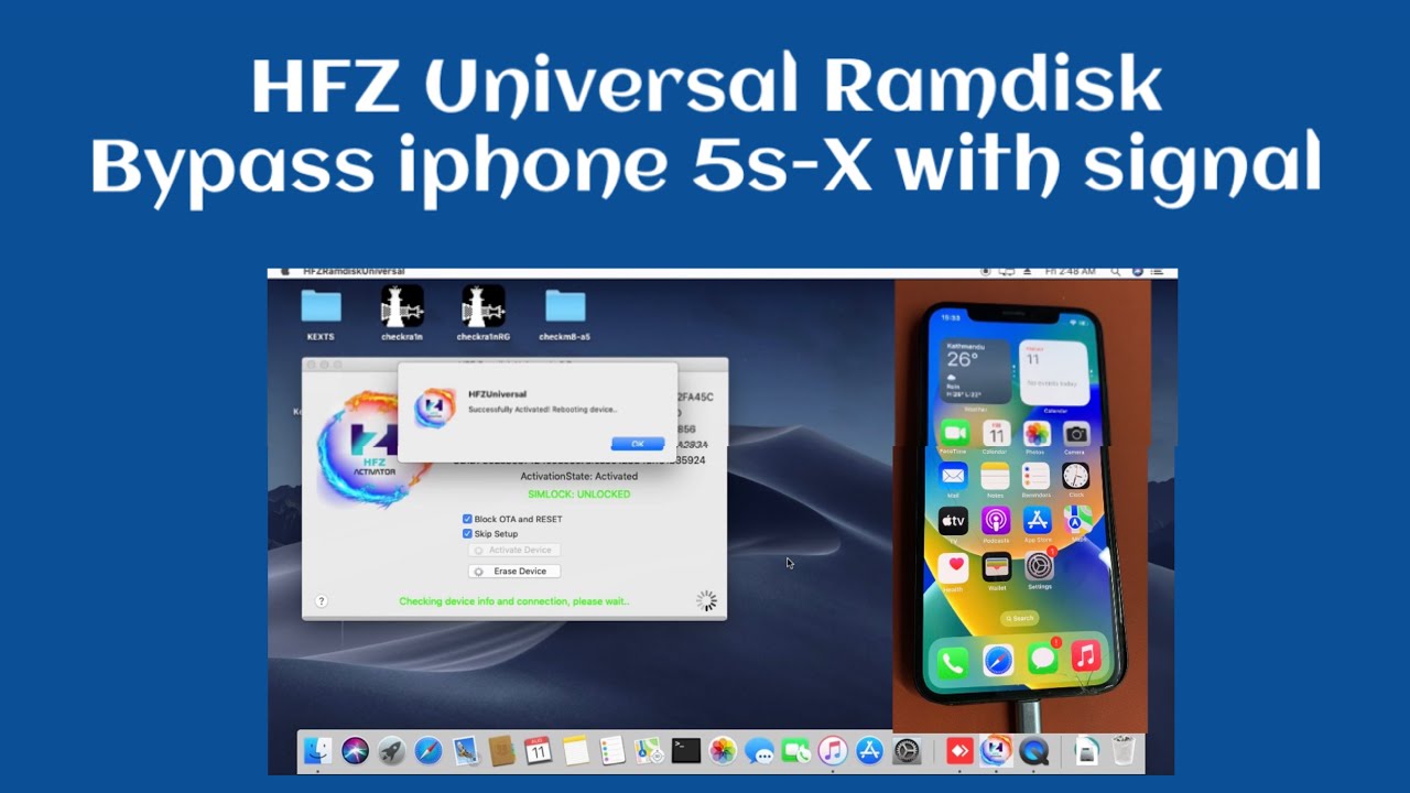 iPhone X bypass with signal by HFZ Ramdisk Tool latest IOS 16.6 # ...