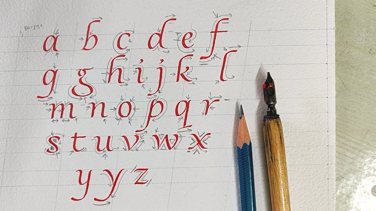 Italic Script Alphabets Writings Real time - Beginners Calligraphy ...