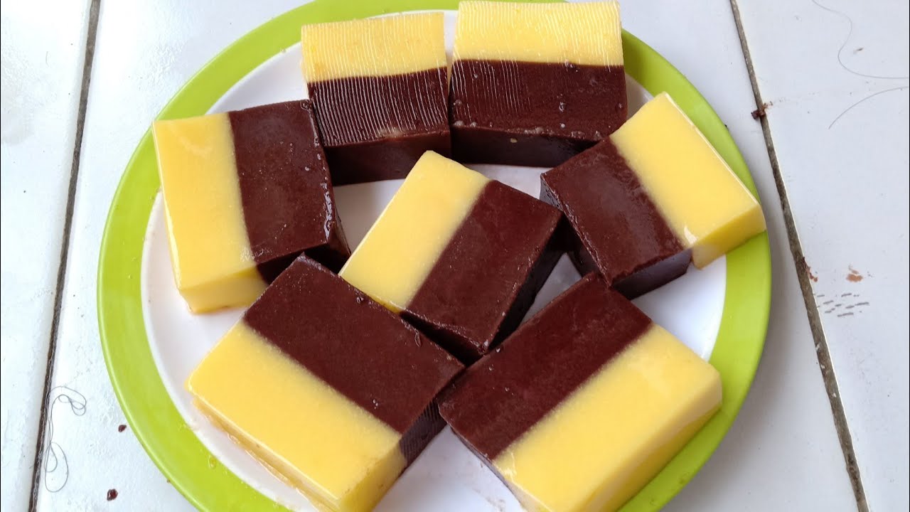 Resep Puding lapis Surabaya ekonomis tanpa telur - YouTube