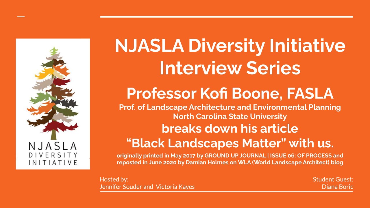 NJASLA DI Interview Highlights with Prof. Kofi Boone, FASLA - YouTube