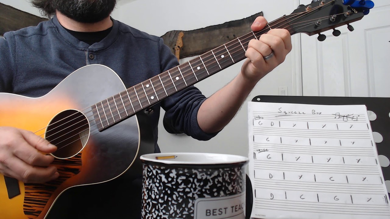 squeeze box (the who) easy guitar lesson & chord chart / piano ...