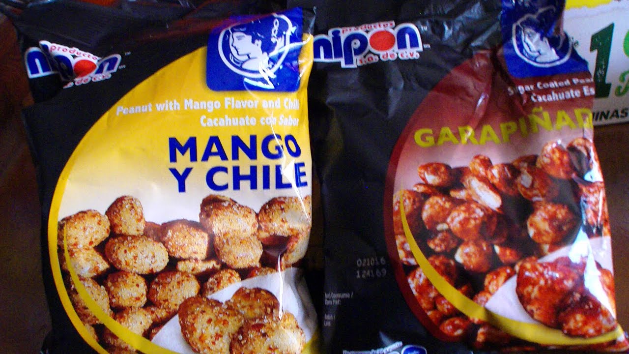 probando cacahuates sabor mango con chile - YouTube