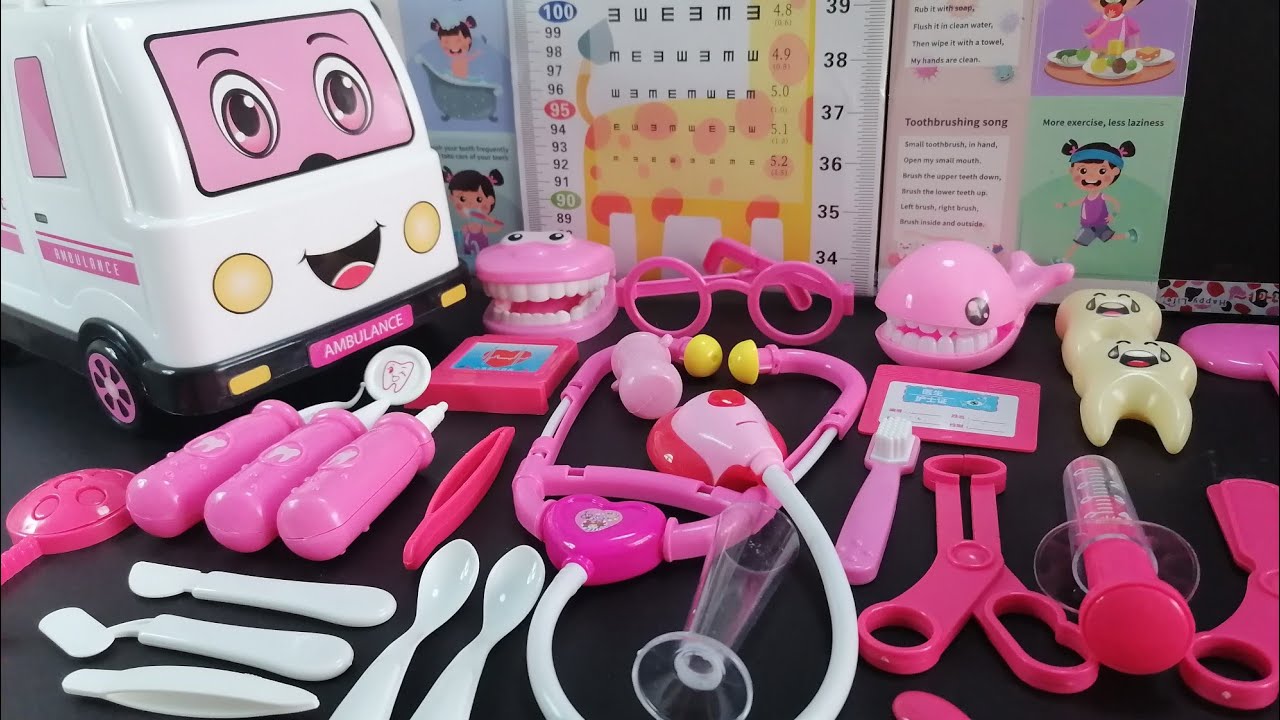 11 Minutes Satisfying with Unboxing Pink Ambulance Doctor Medical Tools ...