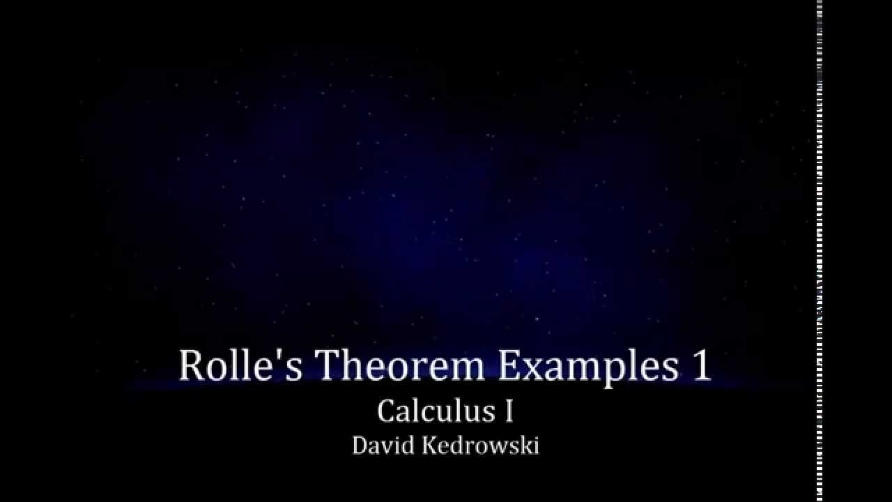 Rolle's Theorem Examples 1 - YouTube