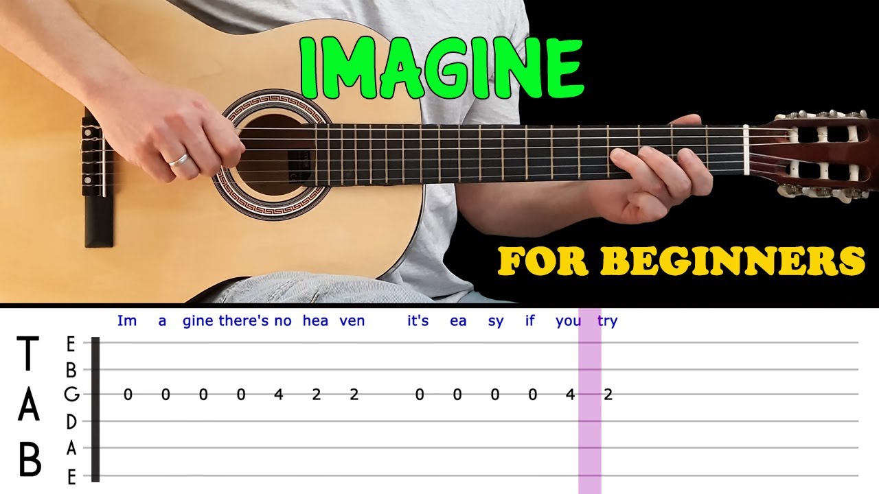 IMAGINE | Easy guitar melody lesson for beginners (with tabs) - John ...