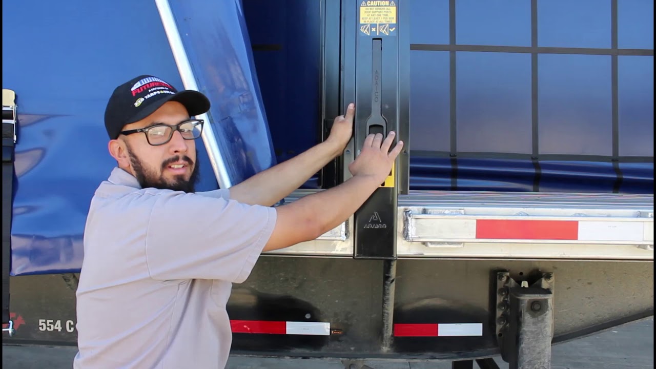 Training: How to open, close and tension a Curtainside Trailer - YouTube