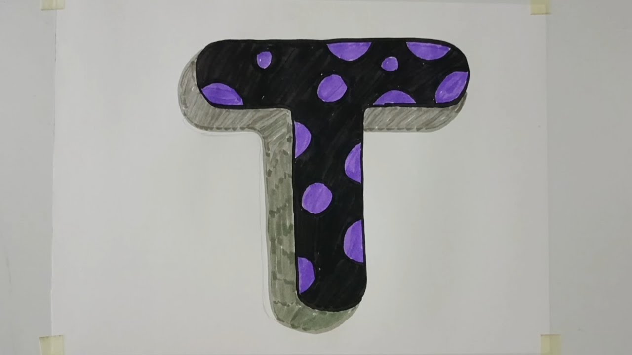 how to draw T/Drawing easy #easydrawing #alphabet - YouTube