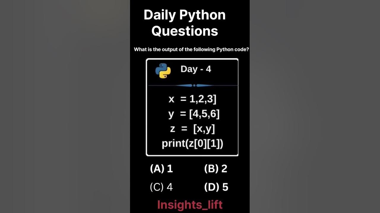 Write Answer In Comment Section Coding Python Dailyquiz Learndataanalytics Pythonquestions