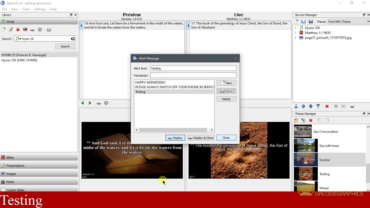 9_Alert (Openlp software) - YouTube