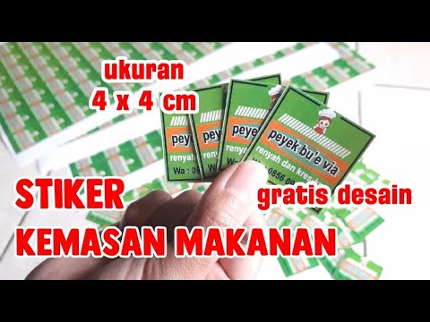 Contoh stiker snack kemasan makanan ukuran 4 cm cocok untuk snack ...