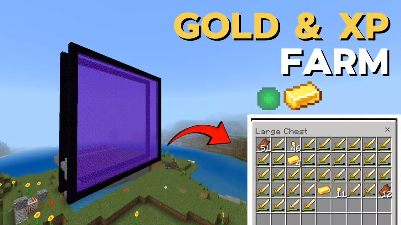 CARA MEMBUAT GOLD XP FARM DI MINECRAFT | MCPE 1.21 - YouTube