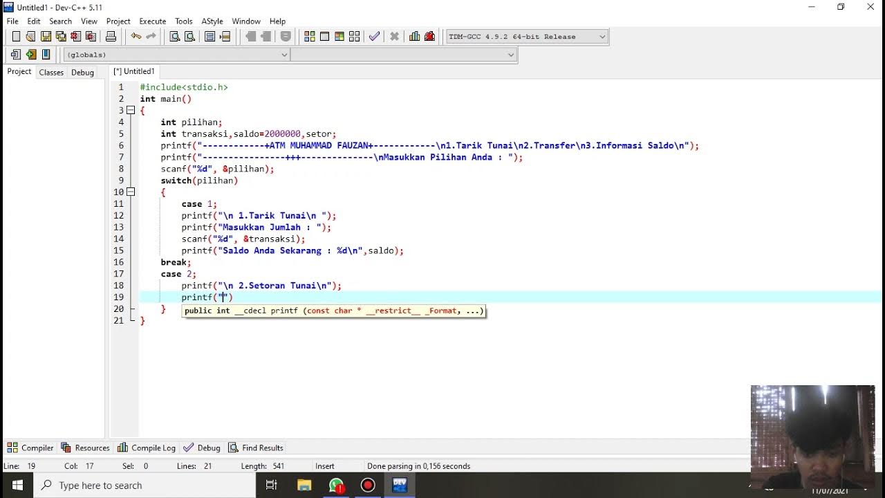 Program ATM Sederhana Dengan Dev C++ - YouTube