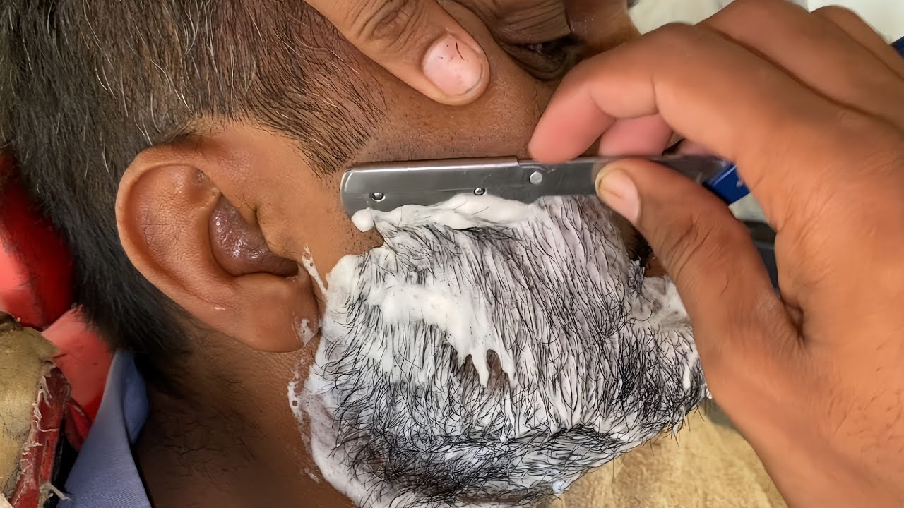 ASMR BARBER | Fast Beard Shaving With After Long Time Razor Shave🪒 [No ...