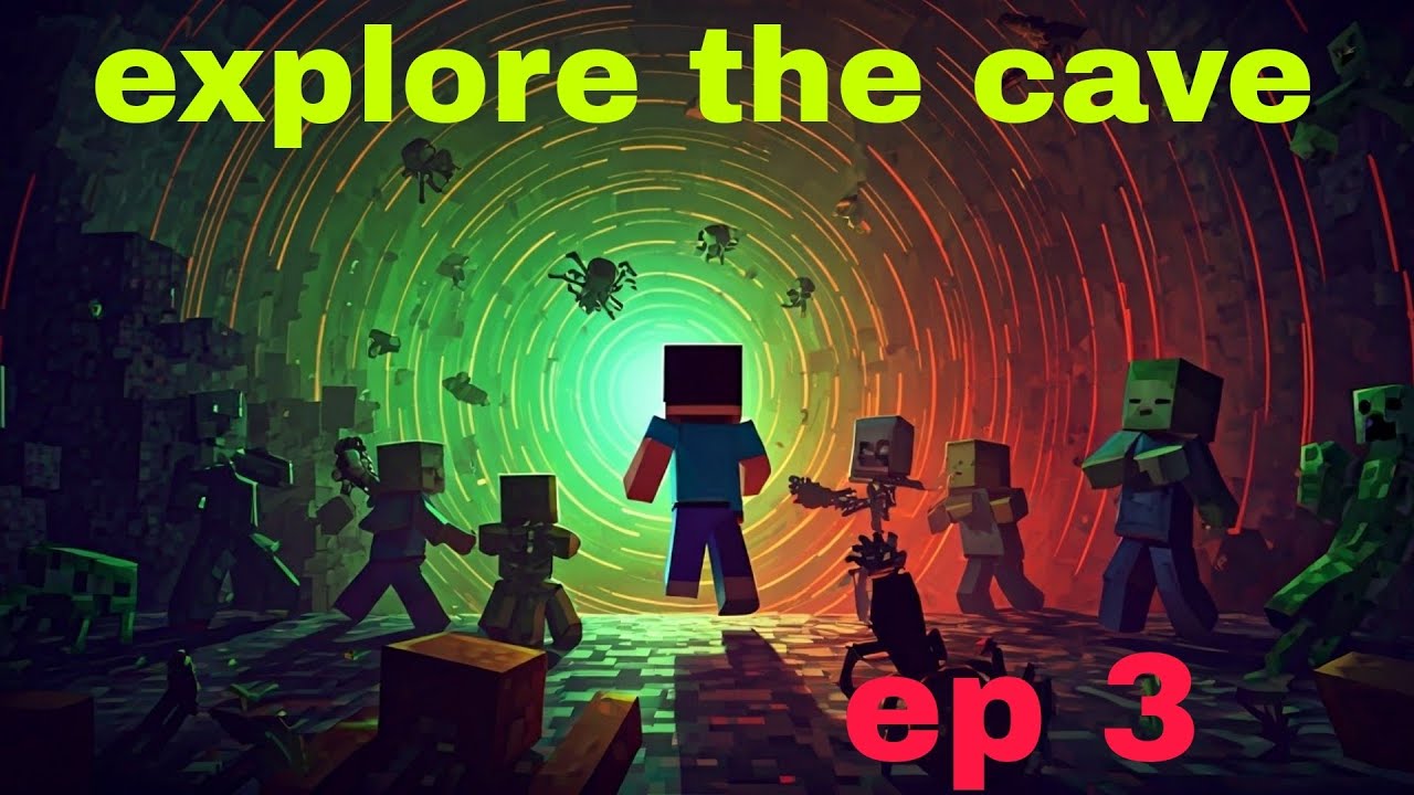 Minecraft explore the cave with tip and find different items - YouTube