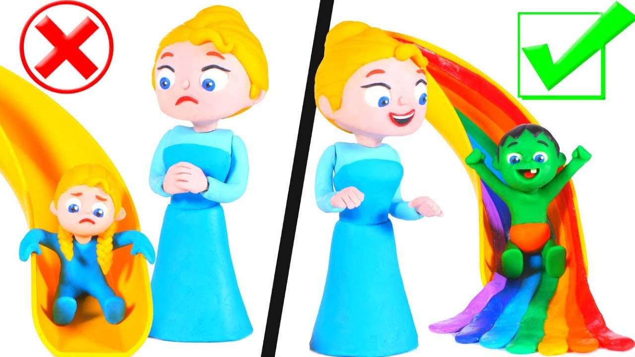 Rainbow Slide Goes Faster Cartoons For Kids - YouTube