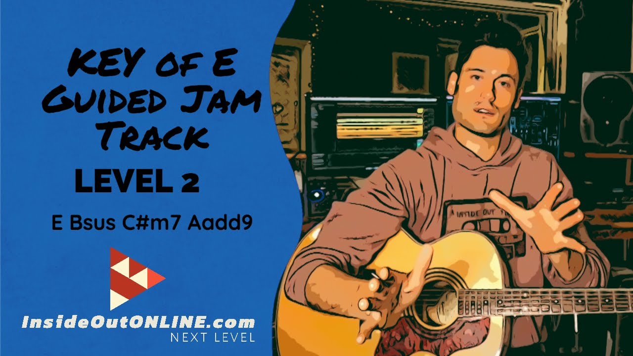 Key of E - Guitar JAM TRACK - Guided - E Bsus C#m7 Aadd9 - YouTube