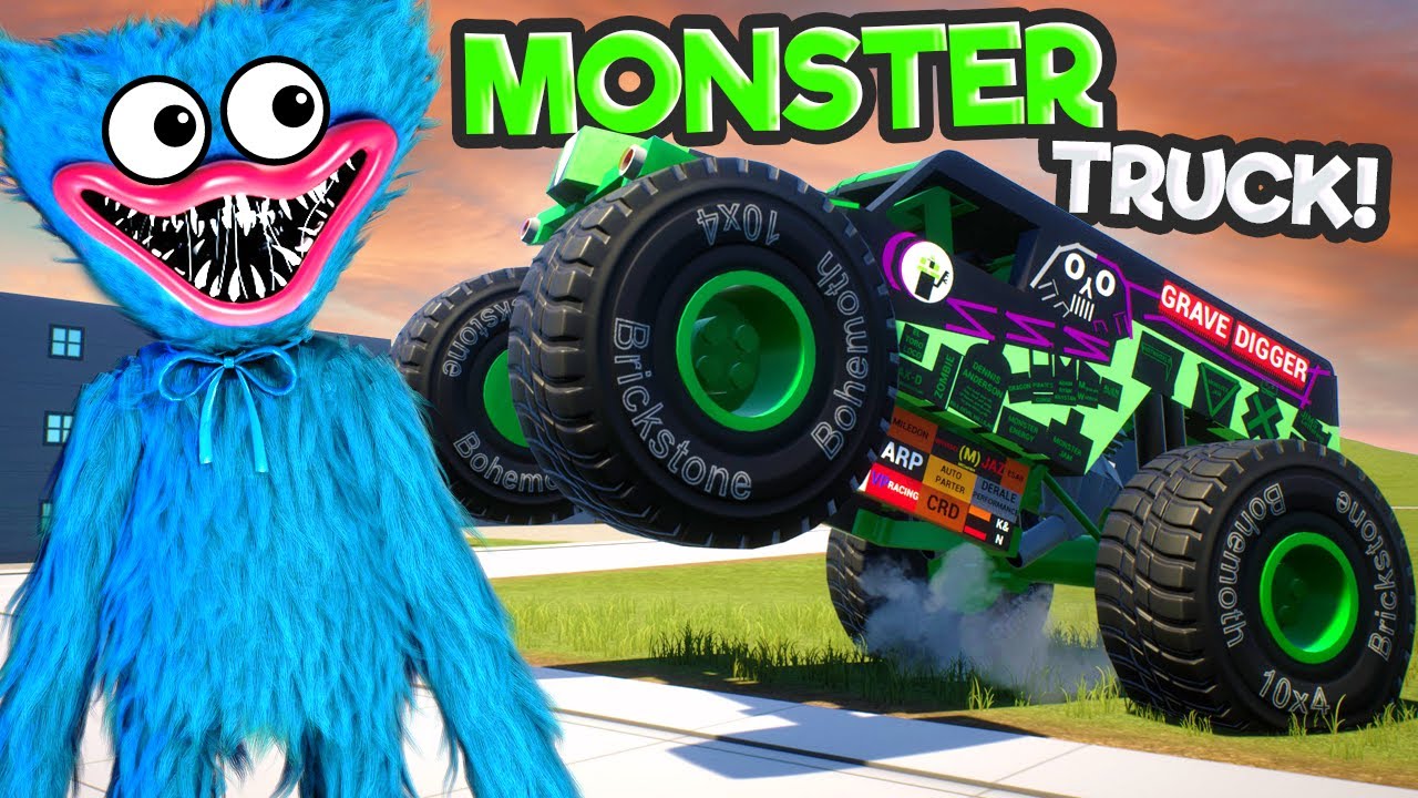Using a LEGO Monster Truck to Crush Huggy Wuggy in Brick Rigs! - YouTube