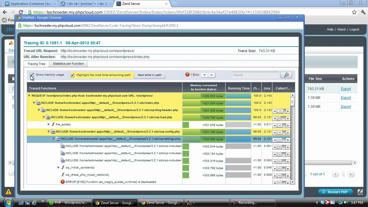 Using Code Tracing In The Zend Developer Cloud Youtube