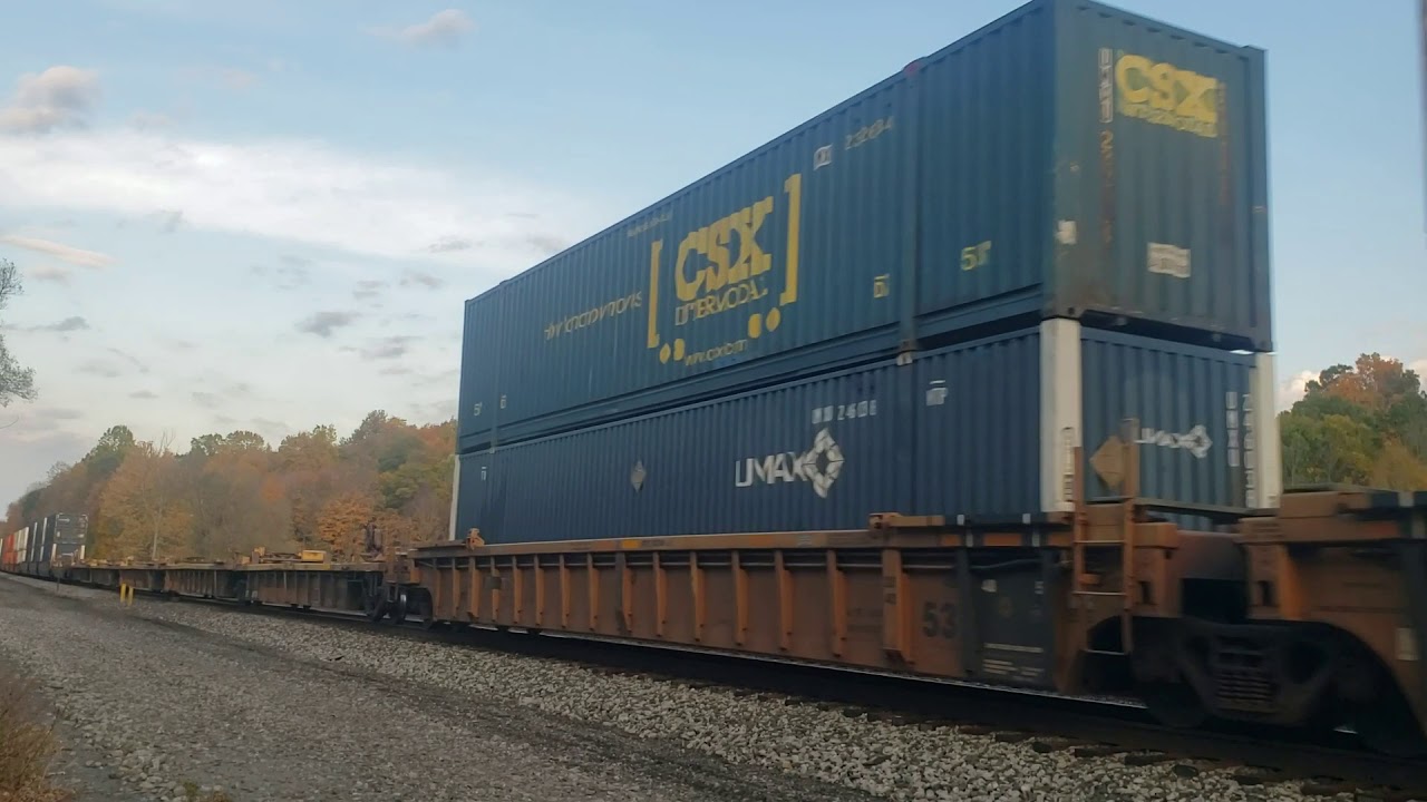 Double stack train - YouTube