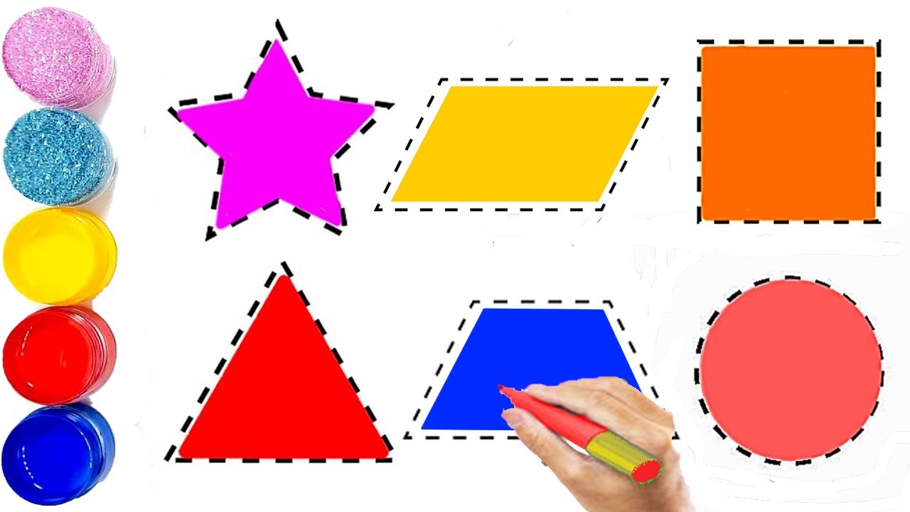 Best Toddler Shapes Learning with colors name, Learn to draw 2d Shapes ...