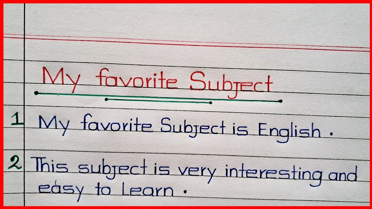 10/20 lines on My Favourite Subject || Essay/Paragraph writing on My ...