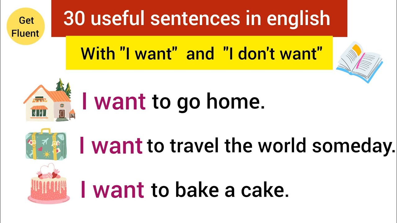 Learn 30 useful english sentences with "I want"|Learn English|Get ...