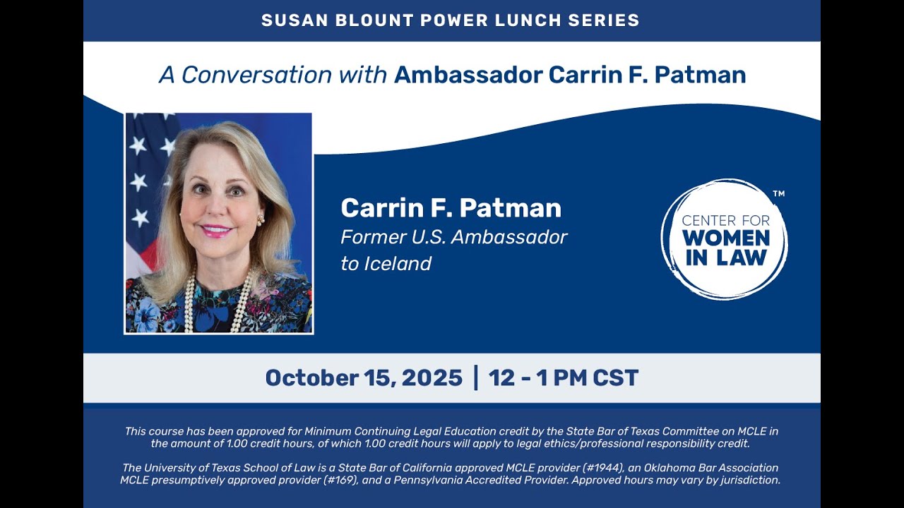 Susan Blount Power Lunch Series with Ambassador Carrin F. Patman - YouTube
