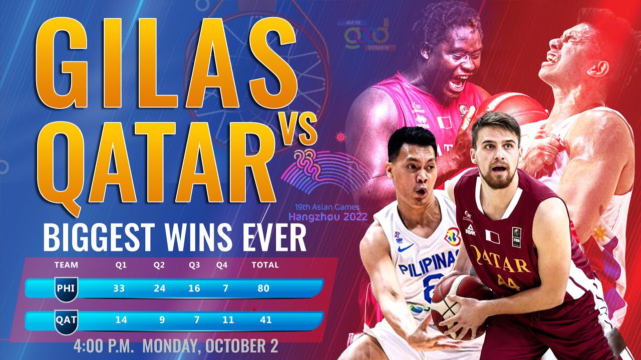 GILAS PILIPINAS VS QATAR ASIAN GAMES 2023 | Kawawa ang Qatar may umiyak ...
