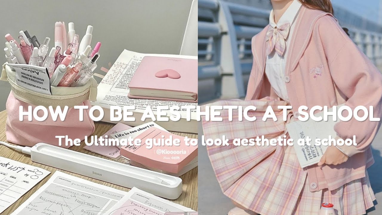 How to be aesthetic at school 🤍🎀 #aesthetic #school - YouTube
