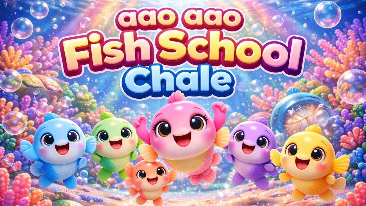 Aao Aao Fish School Chale 🐠🎶 | Learn ABC & Colors | Cute Kids Rhymes ...