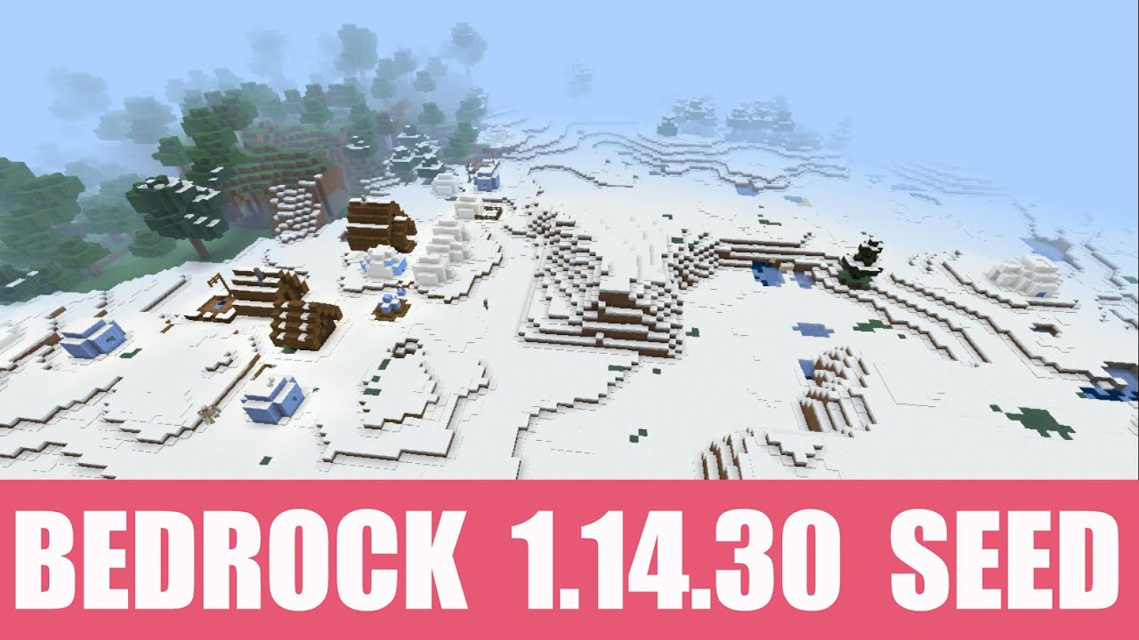 Minecraft Bedrock 1.14.30 Seed: Snow village and igloo at spawn - YouTube