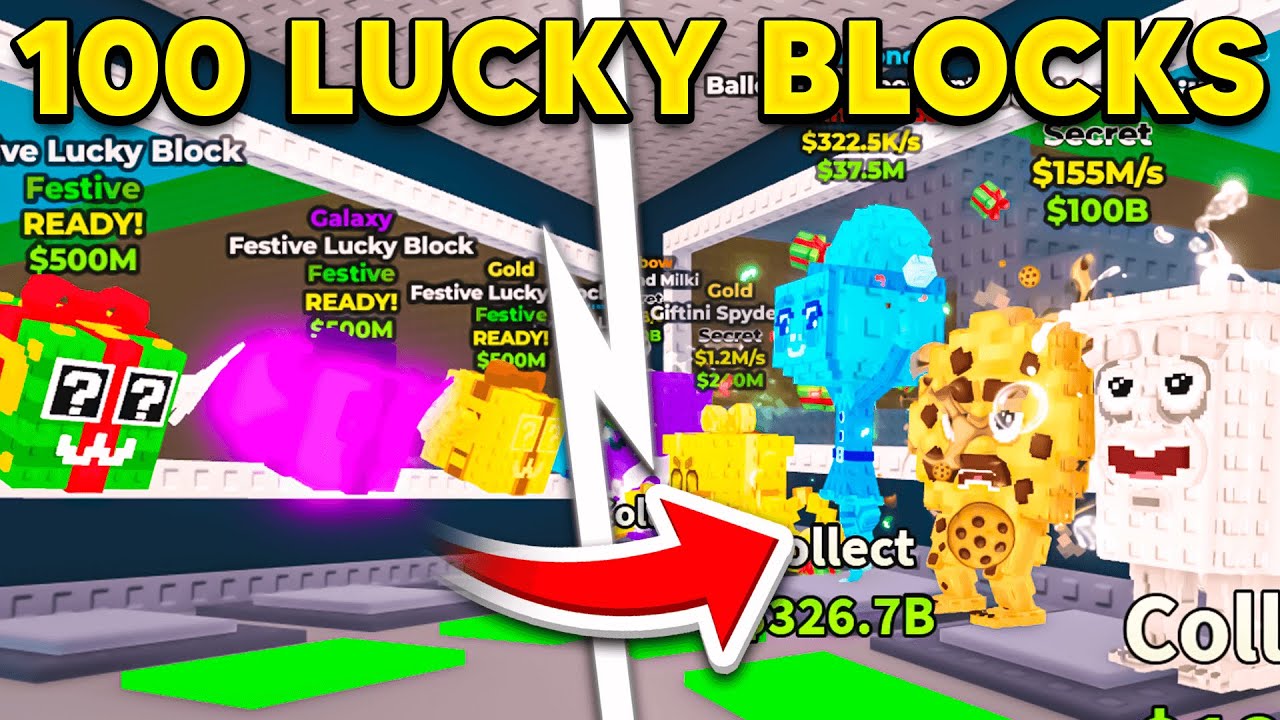 I Opened 100 FESTIVE LUCKY BLOCKS in Steal a Brainrot! - YouTube