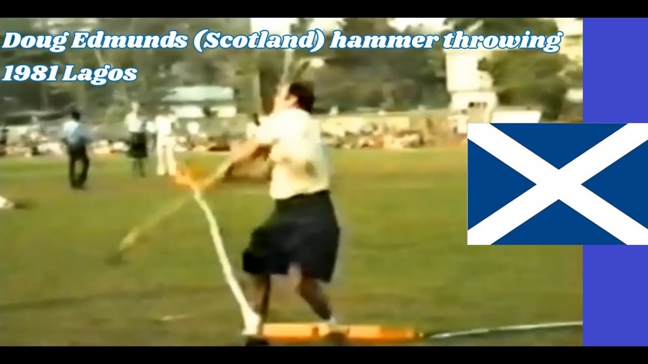Doug Edmunds (Scotland) hammer throwing 1981 Lagos - YouTube